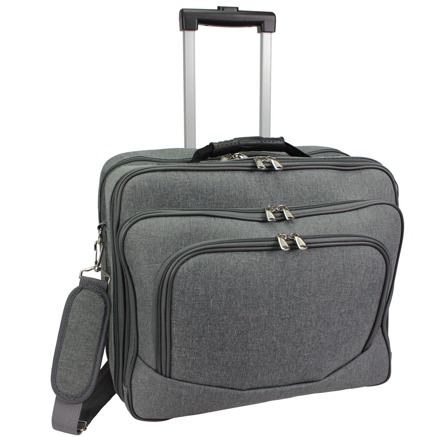World Traveler 17-inch Rolling Laptop Case, Grey, Stylish Office Wheels ...
