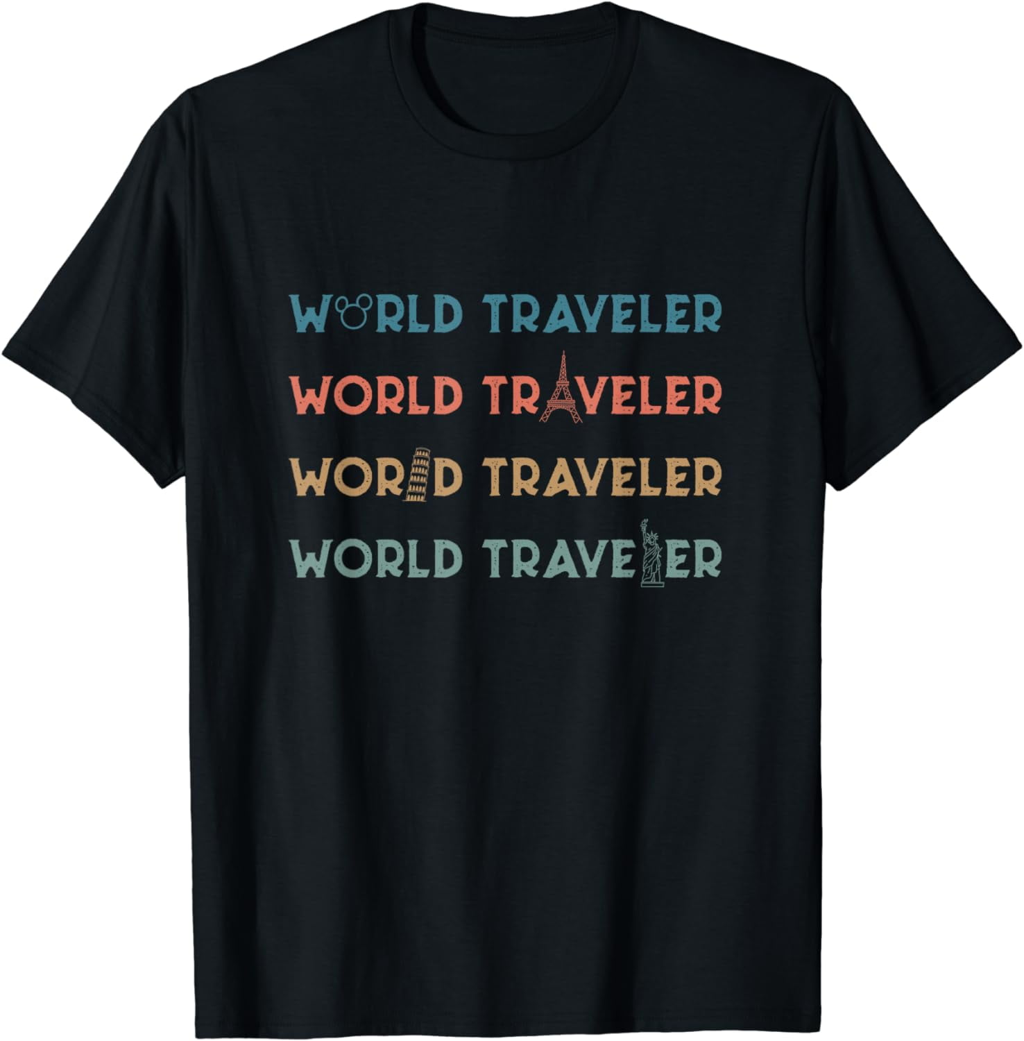World Traveler, Vacation Trip, Travel Tee T-Shirt - Walmart.com