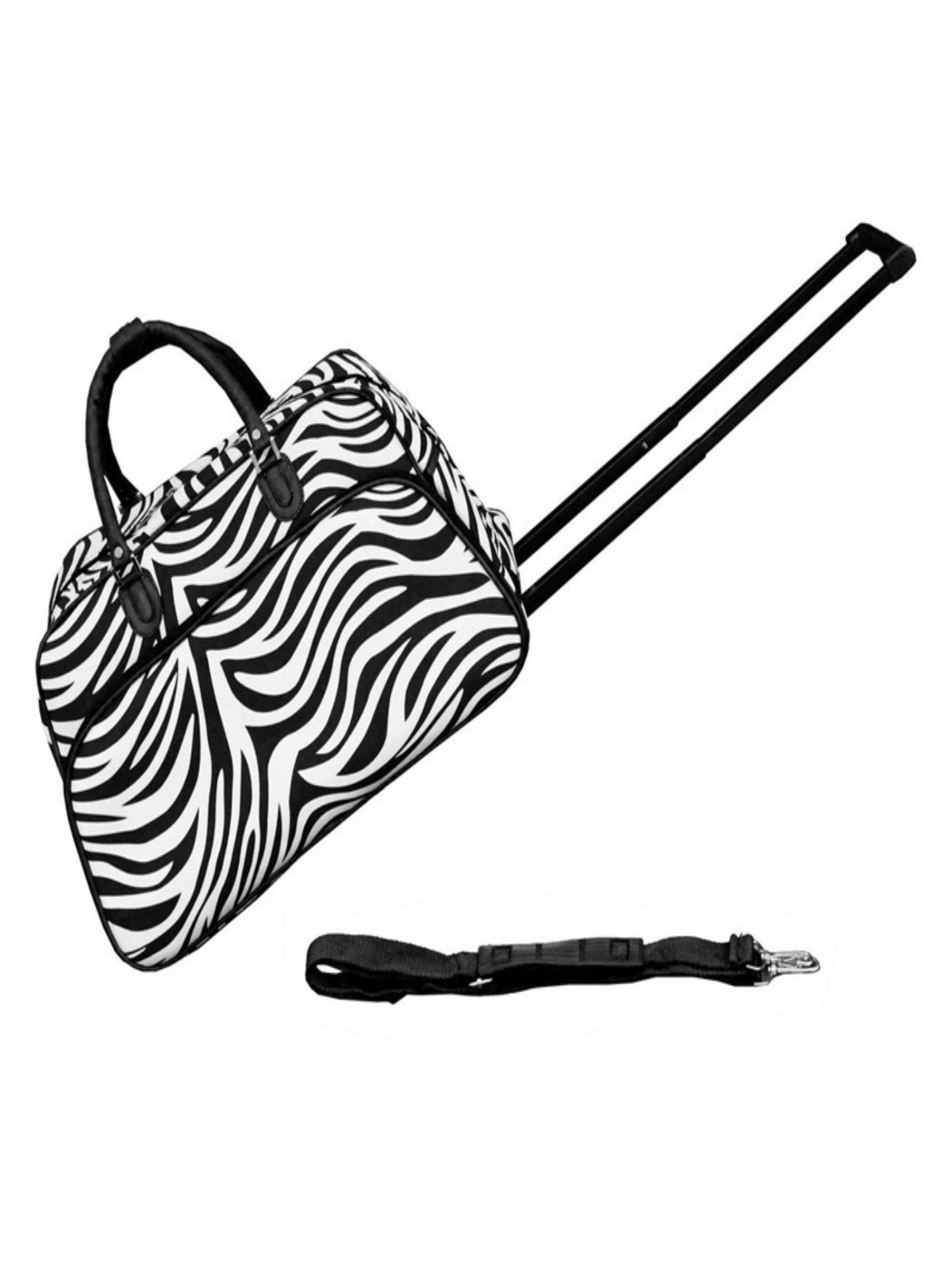 World Traveler Zebra 21-Inch Carry-On Rolling Duffel Bag - Black Trim ...