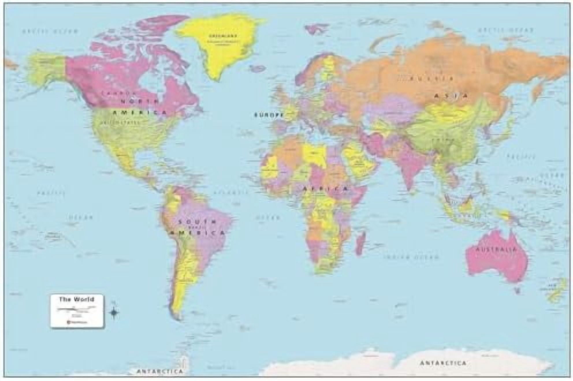: World Wall Map - Extra Large - 60 x 40 inches - Front Lamination ...