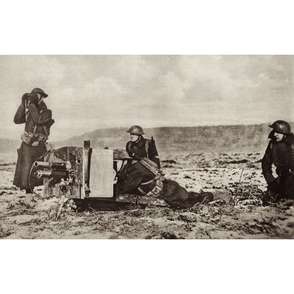 World War 1 Battle Of The Argonne Forest. American Machine Gun Crew ...