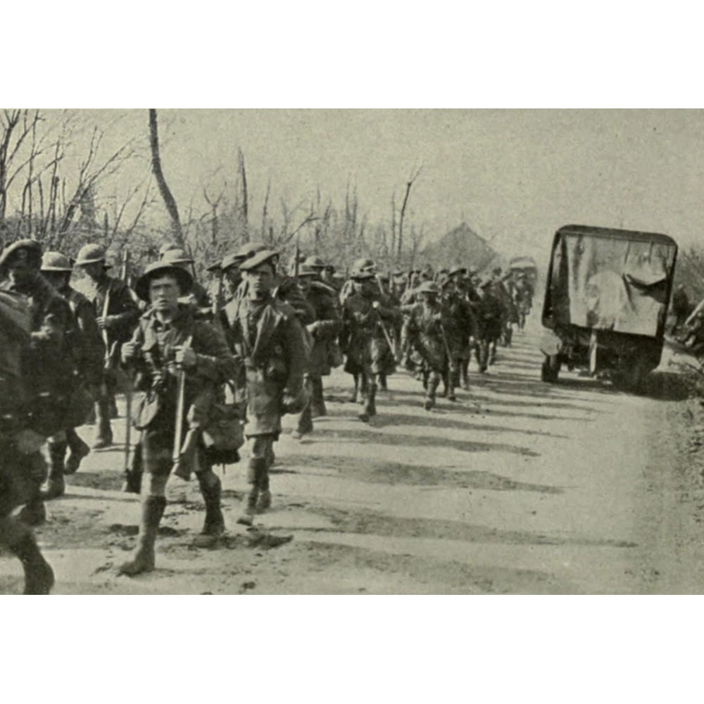 World War 1. British Troops In Retreat During The March 1918 German ...