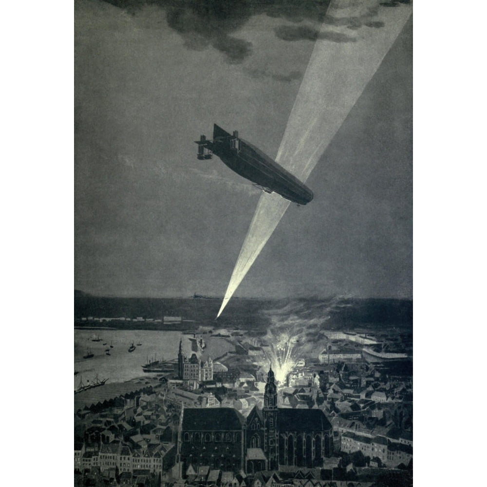 World War 1. First Use Of A German Zeppelin To Drop Bombs Occurred On ...