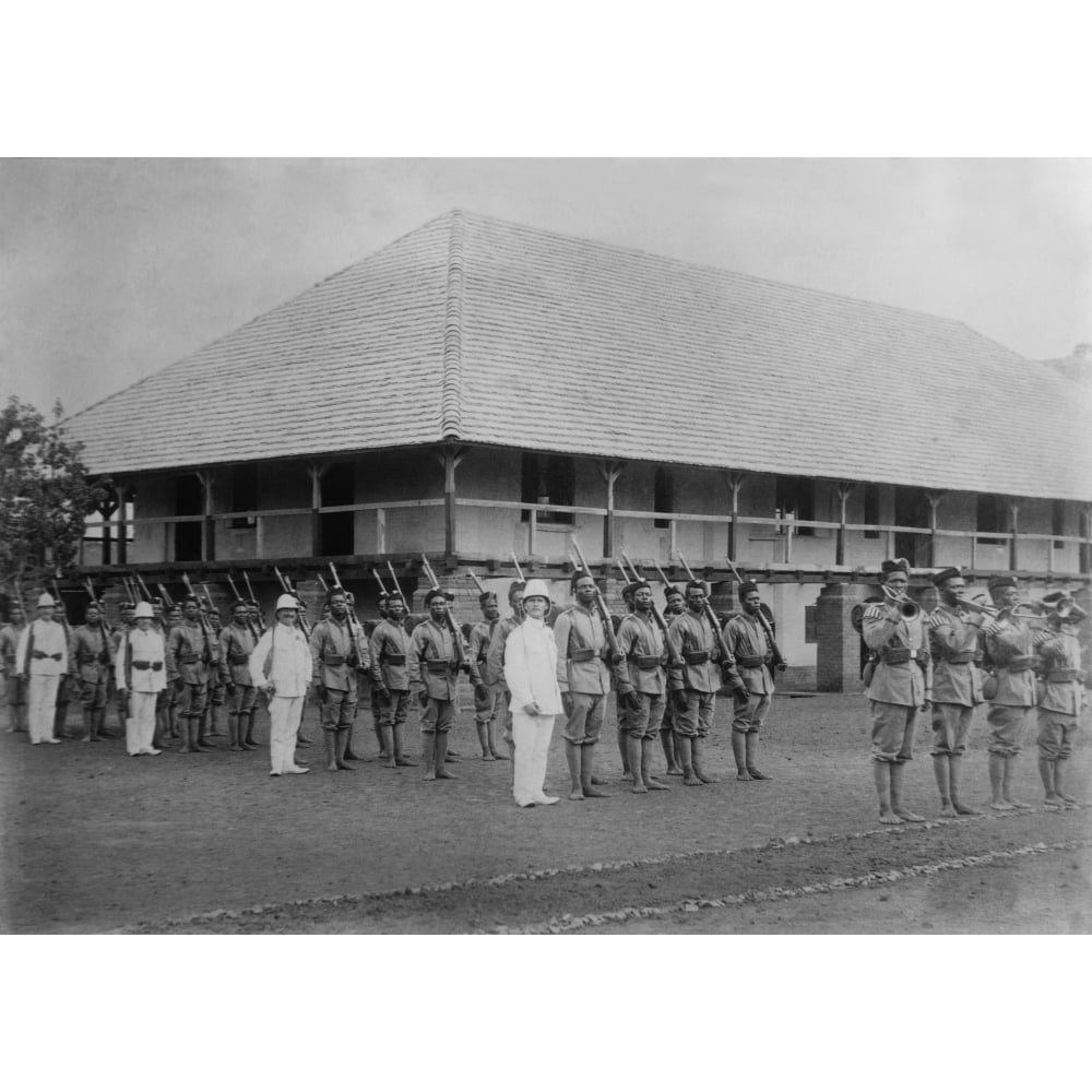 World War 1. German Officers In Drill Formation With Colonial Troops At ...