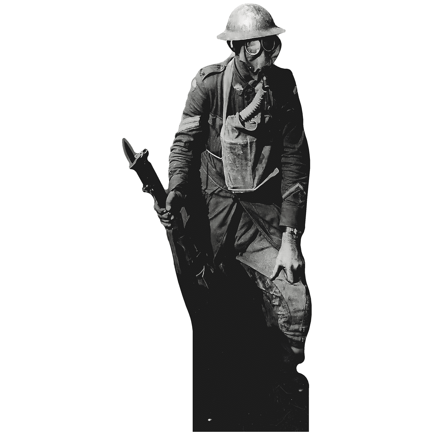 World War 1 WW1 WWI Gas Mask Soldier Infantry Military Cardboard Cutout ...