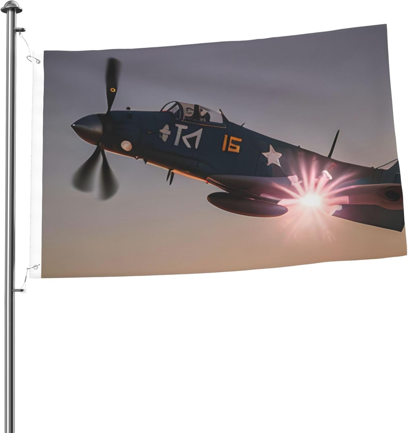 World War 2 Aircraft Airplane Garden Flags Holiday Banner with Brass ...