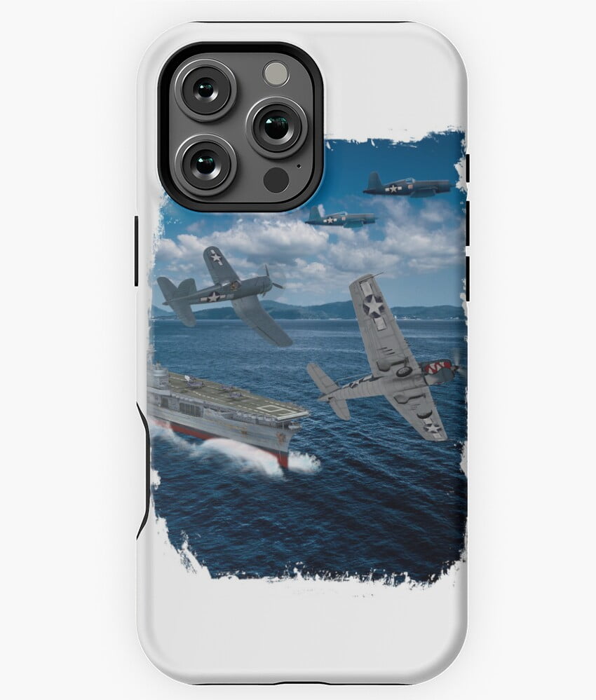 World War 2 American Aircraft Carrier Phone Case for iPhone 16 15 14 13 ...
