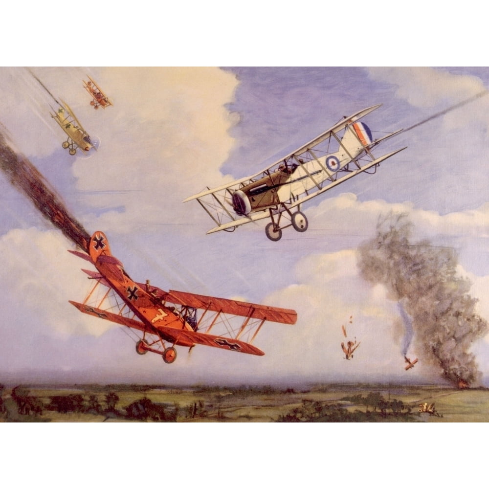 World War I Air Battle With Canadian Bristol Biplane Piloted By Andrew ...