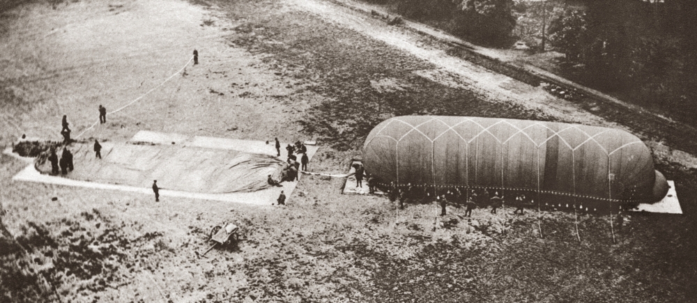 World War I: Balloon. /Nbritish Observation Balloon Partially Inflated ...