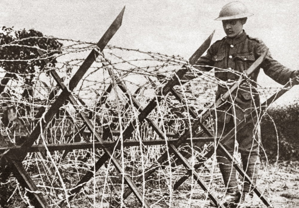 World War I Barbed Wire. N'Formidable Wire Entanglement With A Frame Of ...