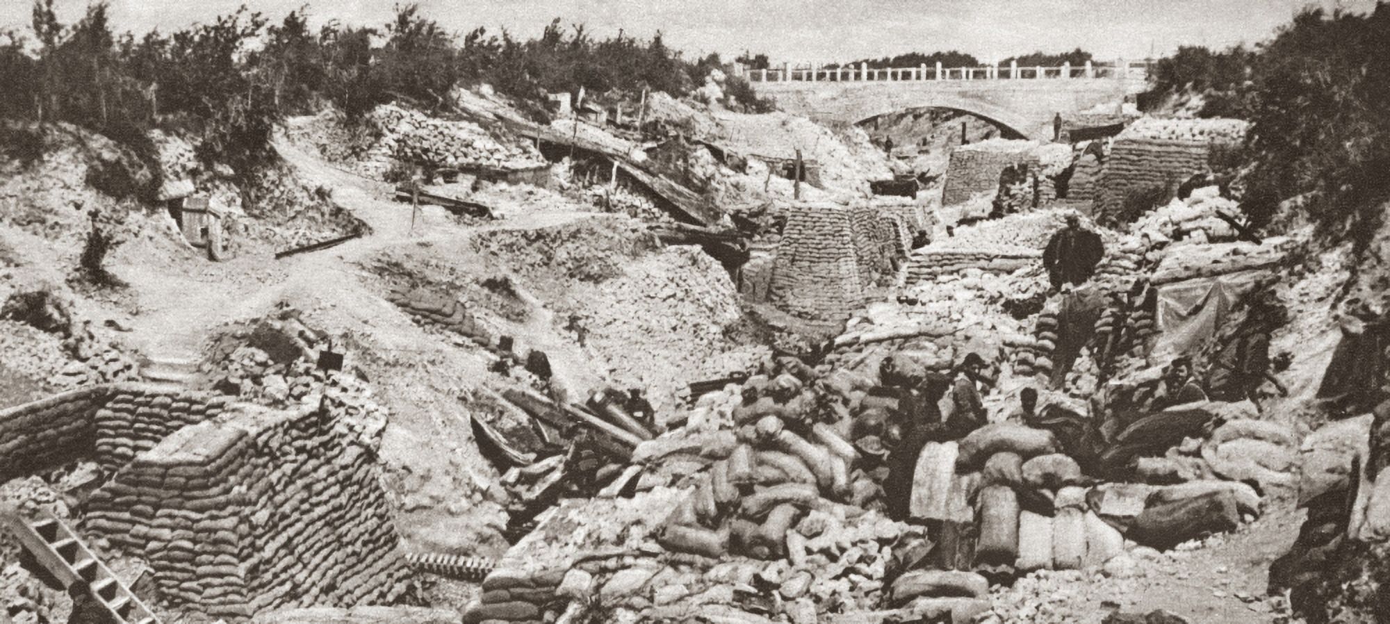World War I: German Dugout. /Na German Dugout In A Sunken Road Captured By The British During ...