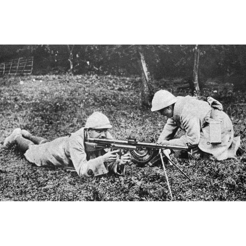World War I Machine Gun. Nfrench Machine Gun With A Semi-Circular ...