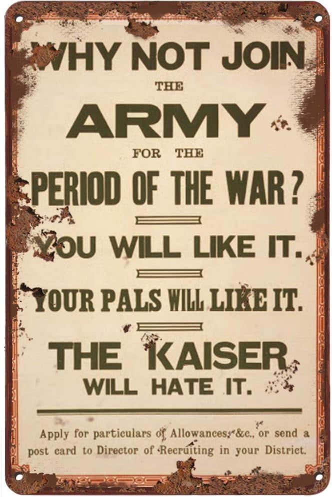World War I One Tin Sign Metal Poster Weapons of Mass Persuasion Retro ...