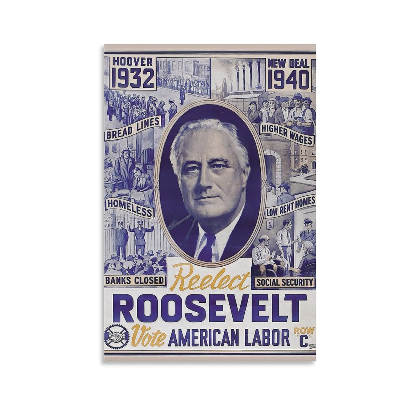 World War II Political Leaders Franklin D. Roosevelt Poster Room ...