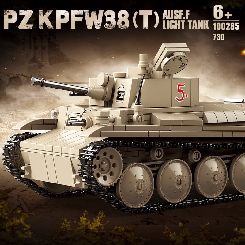 World War II Pz.Kpfw.38 (t) Tank building blocks Tiger Leopard crawler ...