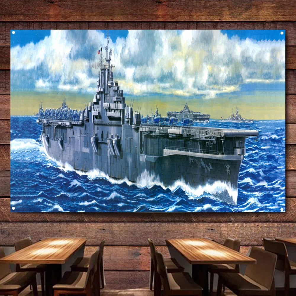World War II U.S. Navy Aircraft Carrier Fleet Wall Art Banners Hanging ...