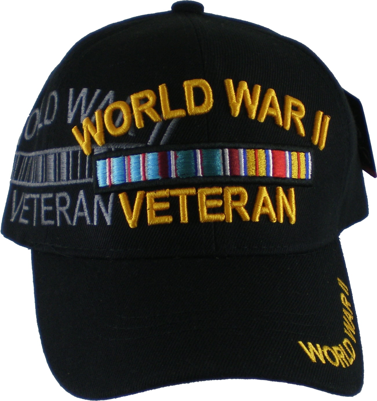 World War II Veteran Ribbon Shadow Mens Cap [Baseball Cap - Black ...