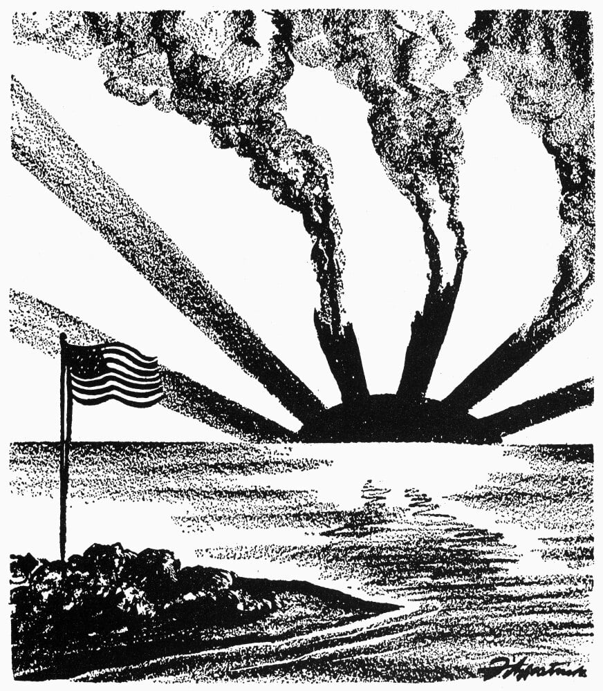 World War Ii Cartoon. N'Rising Sun At Midway.' American Cartoon By. D.R ...