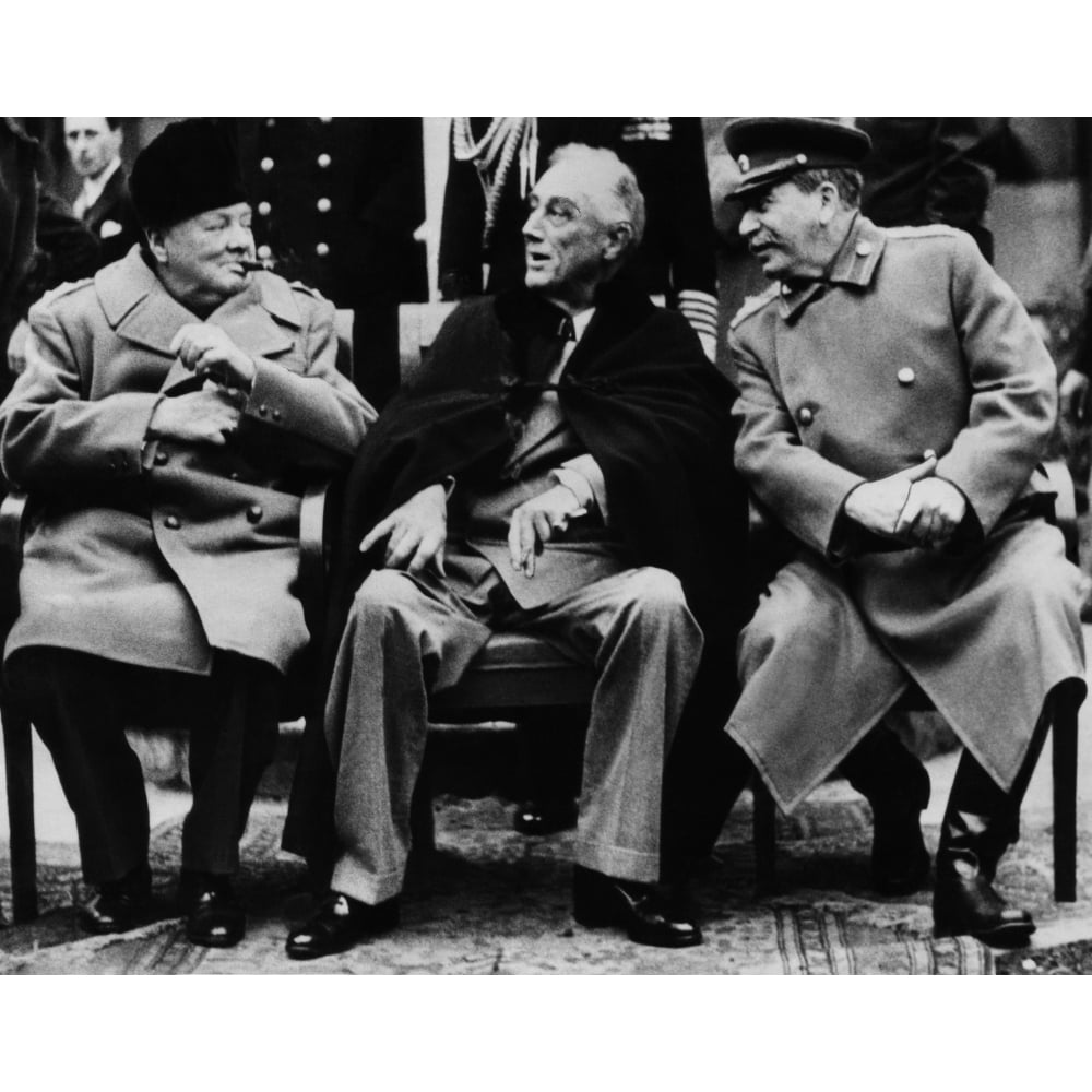 World War Ii. From Left British Prime Minister Winston Churchill ...