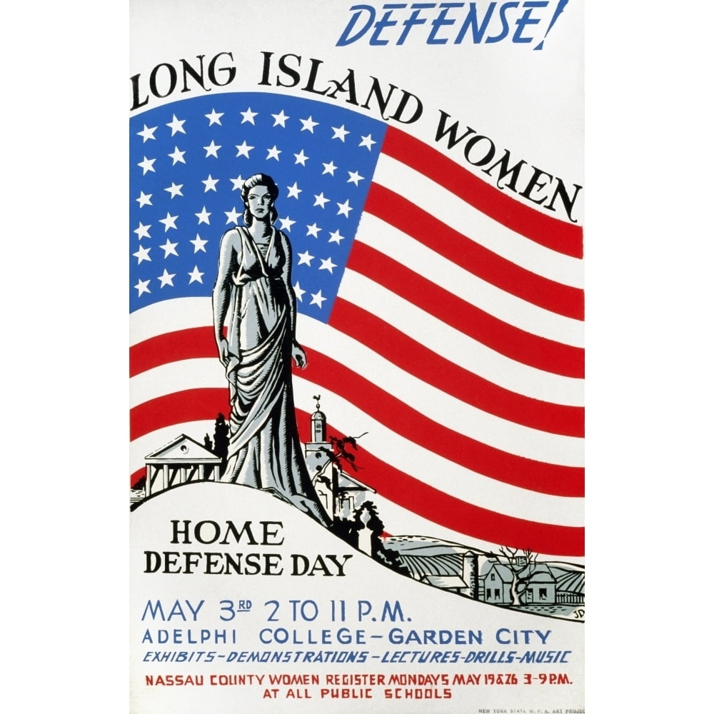 World War Ii Poster 1941. N'Defense Long Island Women - Home Defense ...