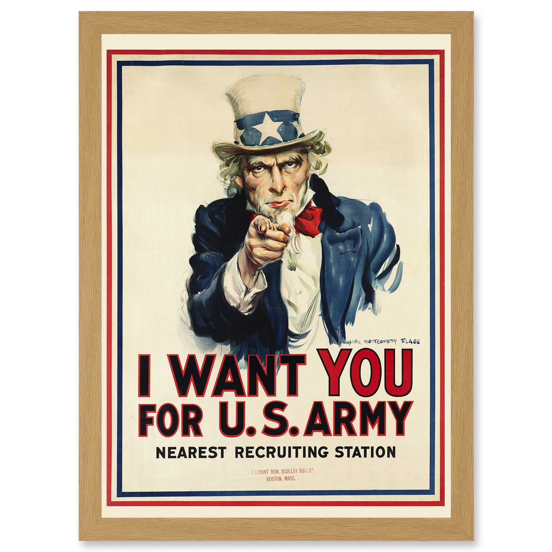 World War WW2 USA Uncle Sam We Want You Army Iconic A4 Artwork Framed ...