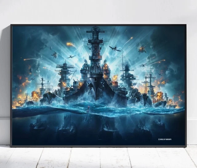 World Of Warships Poster, Battle Ship Wall Art, Rolled Print 1 NO ...