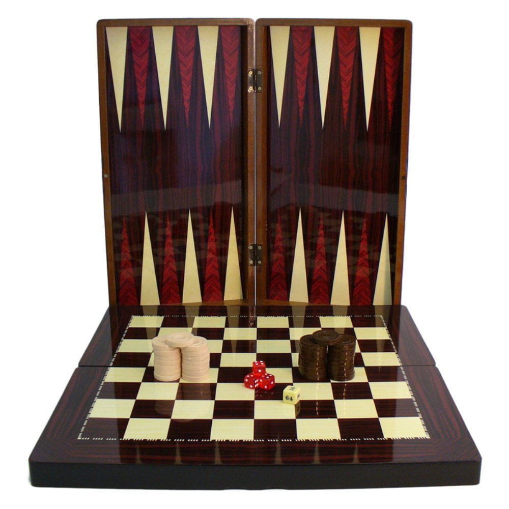 World Wise Imports Backgammon Set 16" in Simple Wood Grain Decoupage ...