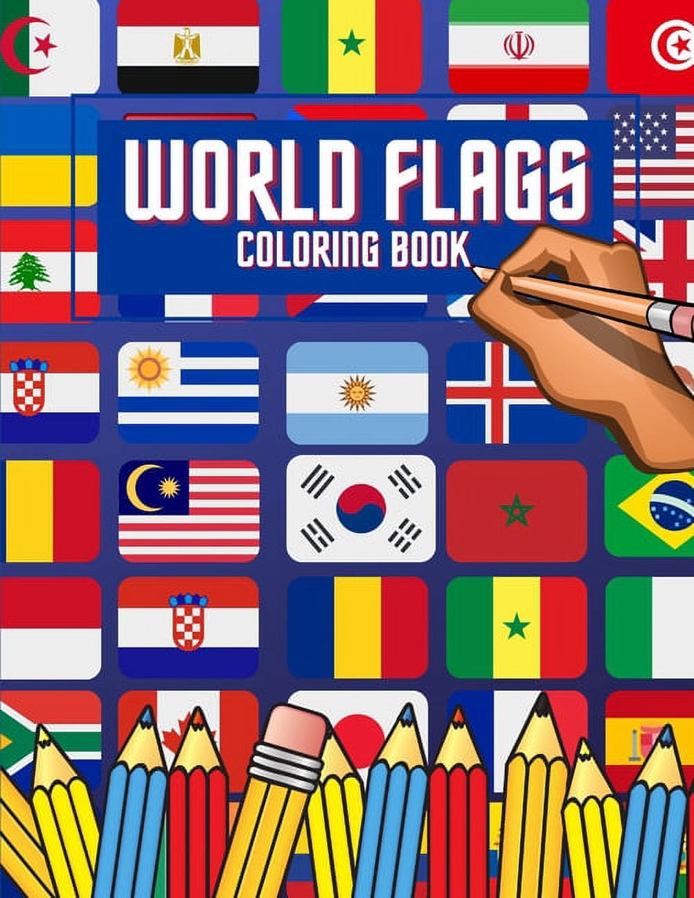 World flags: Coloring Book - With color guides to help and Useful information for each flag ...