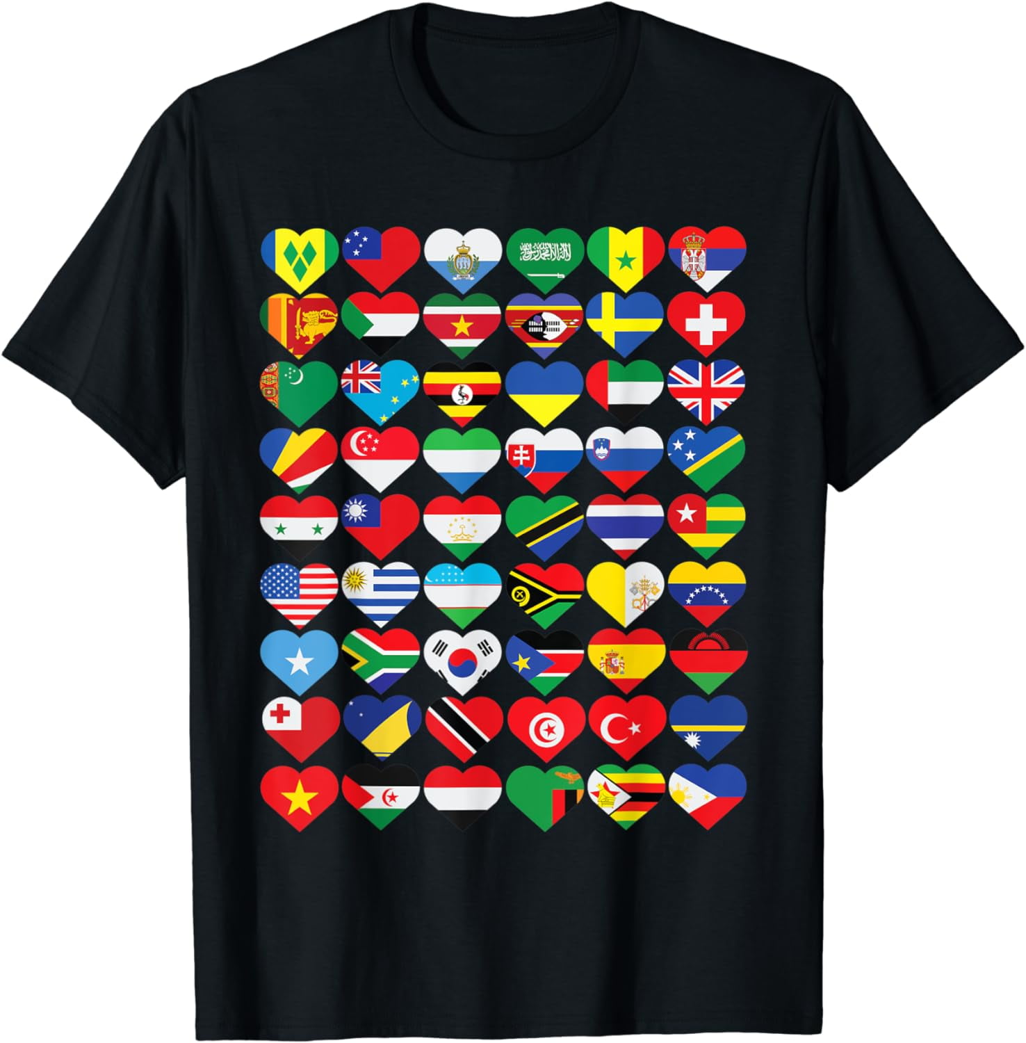 World international gift flags of the countries of the world T-Shirt ...