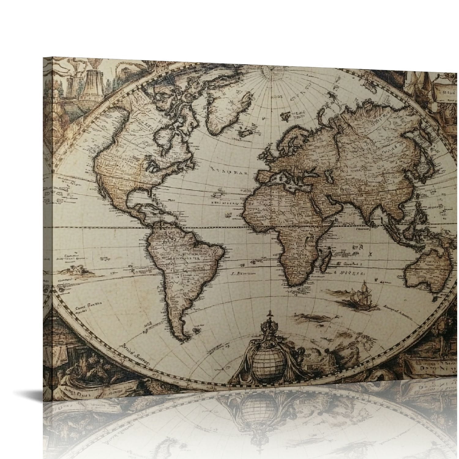 World map Canvas Print On Canvas Living Room Bedroom Home Office Wall ...