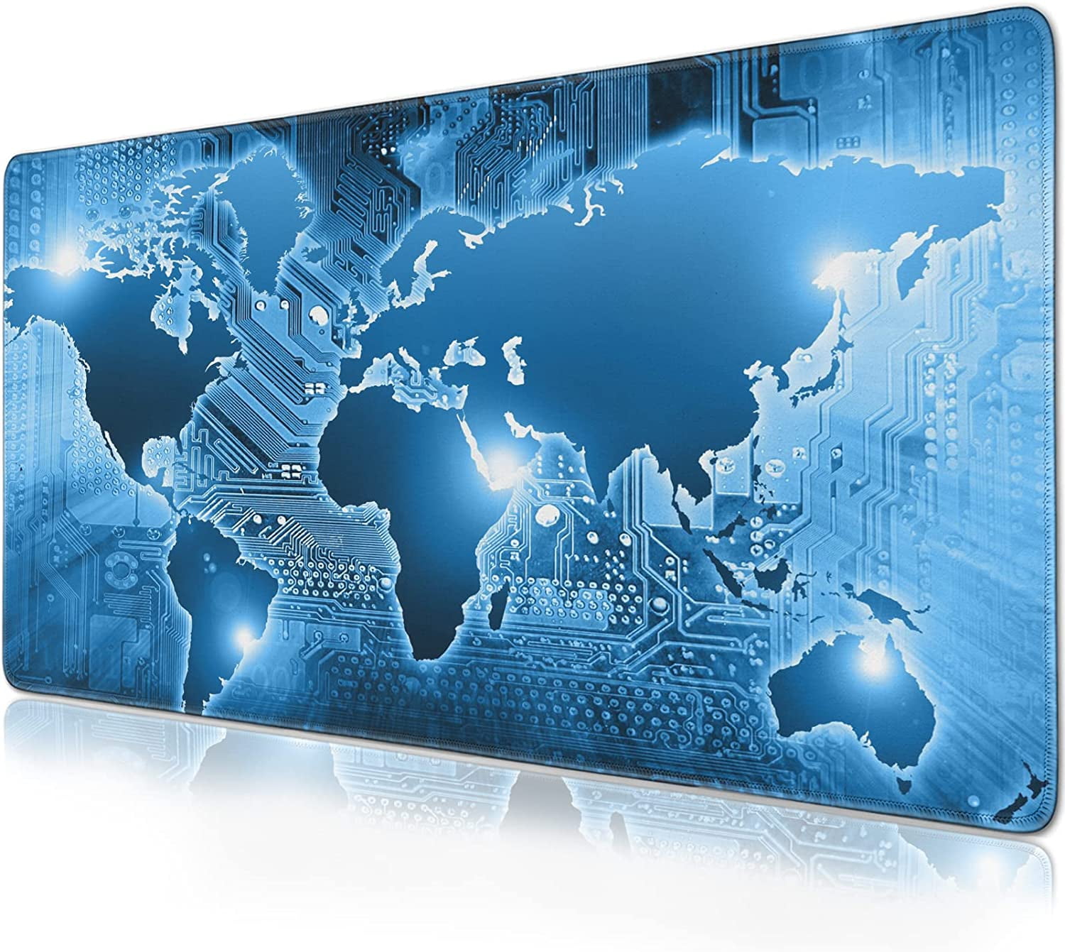 World map Extended Gaming Mouse Pad (35.4x15.7 in) Large Non-Slip ...
