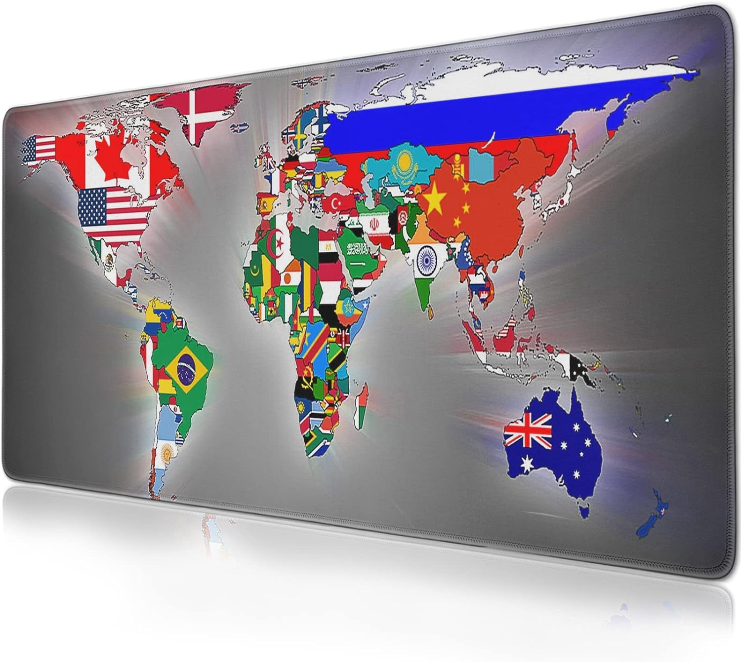 World Map Mouse Pad (31.5x11.8 in) Extended Gaming Mousepad Non-Slip ...