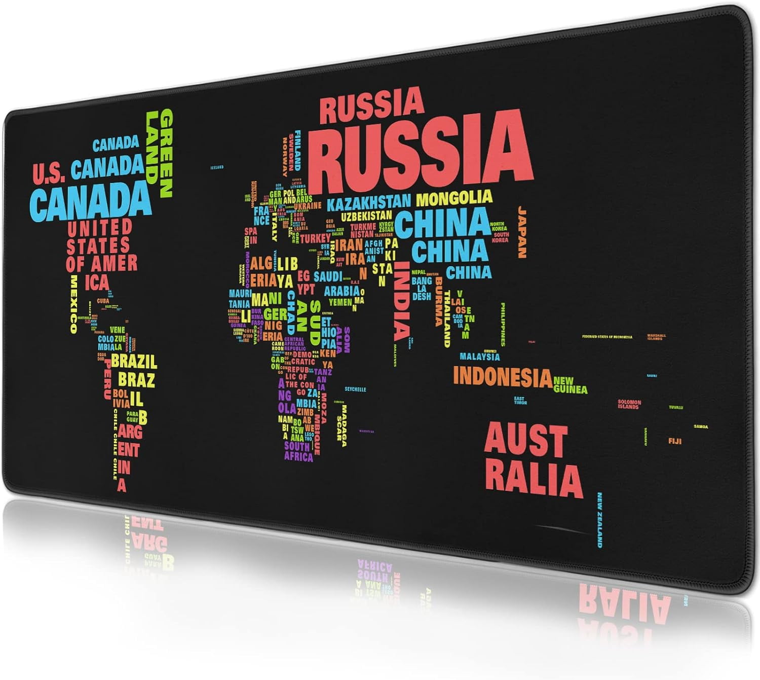World map Mouse Pad Extended Gaming Mouse Pad (31.5x15.7 in) Large Non ...