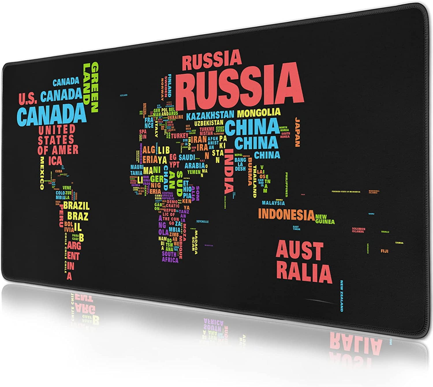 World map Mouse Pad Extended Gaming Mouse Pad (31.5x15.7 in) Large Non ...