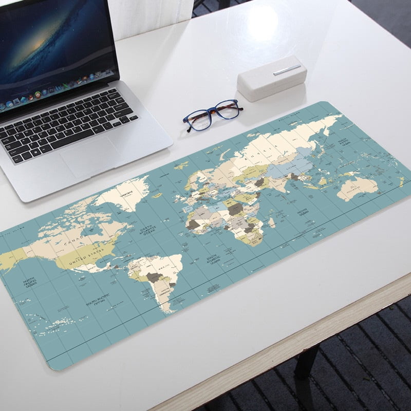 World map pattern game office mouse pad large non-slip desk mat ...