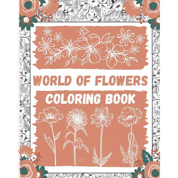 large print flower coloring book