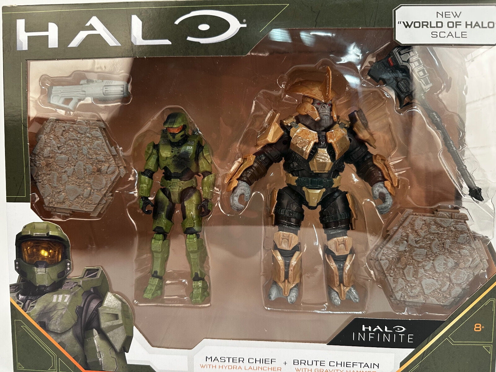 World of Infinite Master Chief w/Launcher Brute Chieftain w/Hammer ...