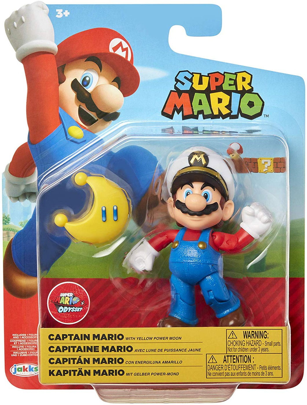 World of Nintendo Captain Mario Action Figure (with Yellow Power Moon ...