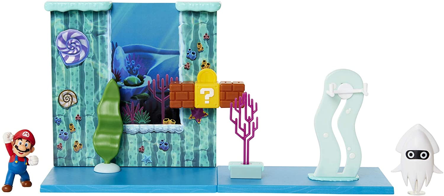World of Nintendo Super Mario Underwater Playset [Mario & Blooper ...