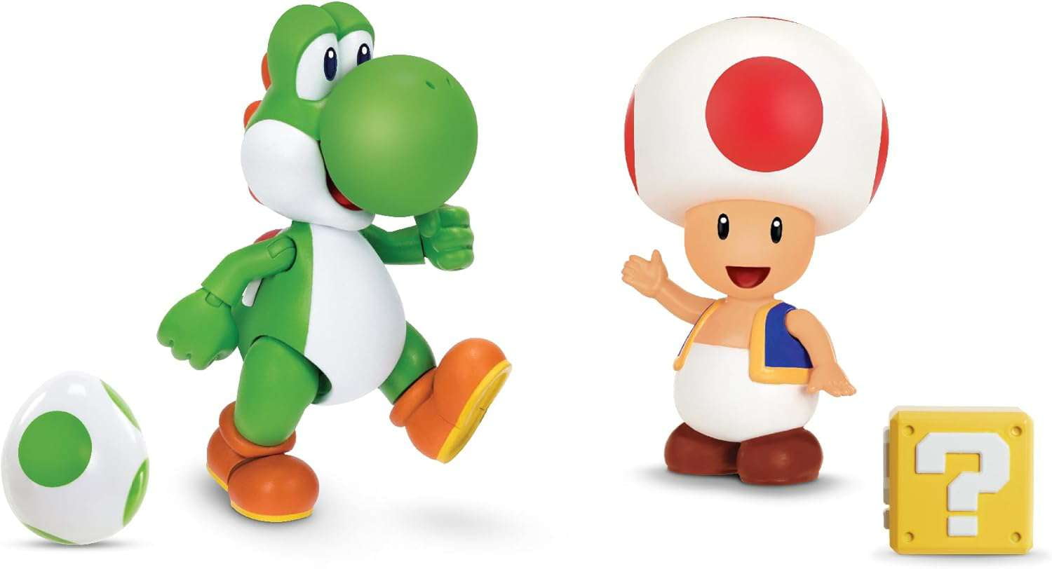 World of Nintendo Super Mario Yoshi & Toad Figure 2-Pack - Walmart.com