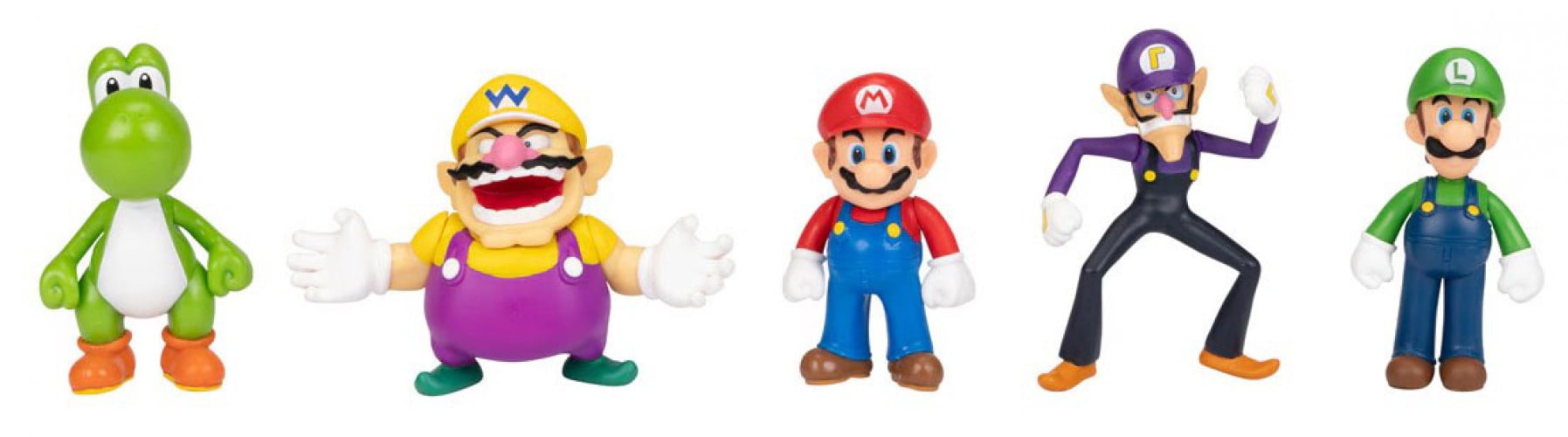 World of Nintendo Super Mario Yoshi, Wario, Mario, Waluigi & Luigi Mini ...