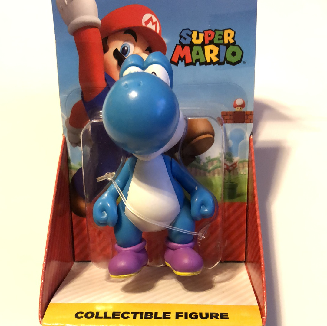 World of Nintendo Super Mario light blue yoshi Figure 2.5 inch by JAKKS ...