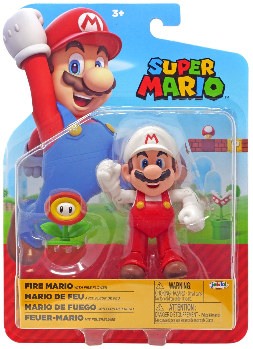 Mario with Fire Flower Super Mario Action Figure - Walmart.com