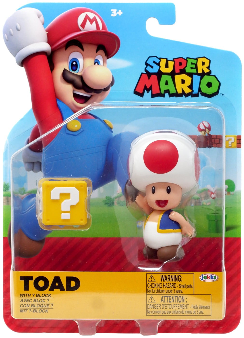 Jakks Pacific Mario Red Toad Action Figure, Wave 32, 13 Points of ...