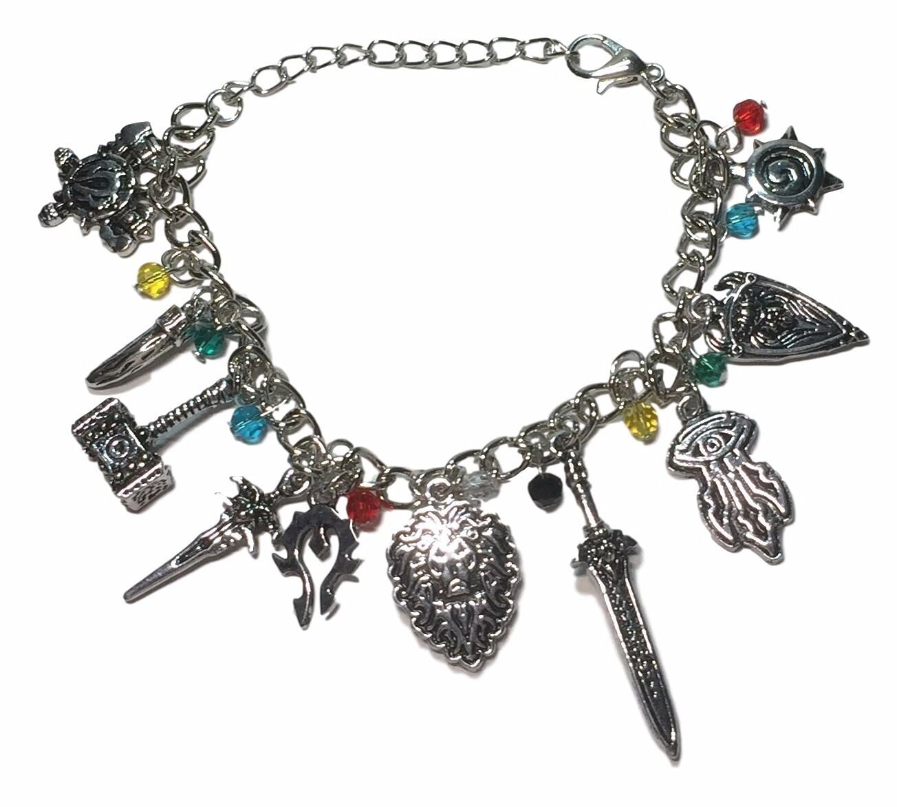 World of Warcraft 10 Themed Charms With Plastic Gems Metal Charm ...