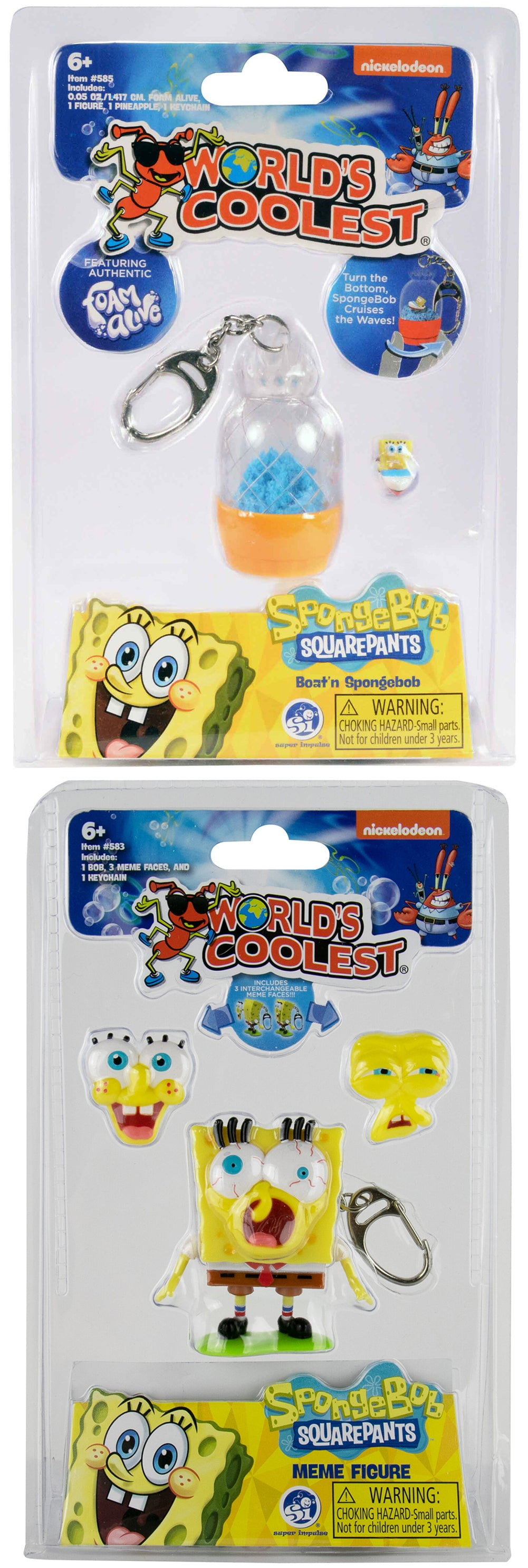 World’s Coolest SpongeBob SquarePants (Bundle of 2 Keychains) - Walmart.com