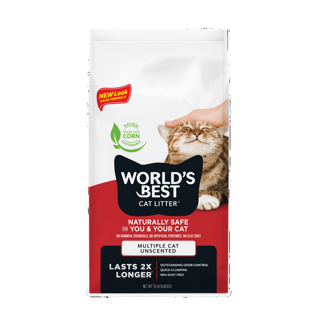World's Best Cat Litter Multiple Cat Clumping Litter | Flushable | 99% ...