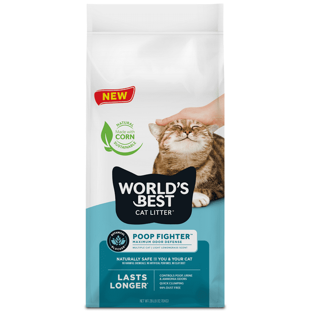 World's Best Cat Litter Poop Fighter Litter | Flushable | 99% Dust Free ...