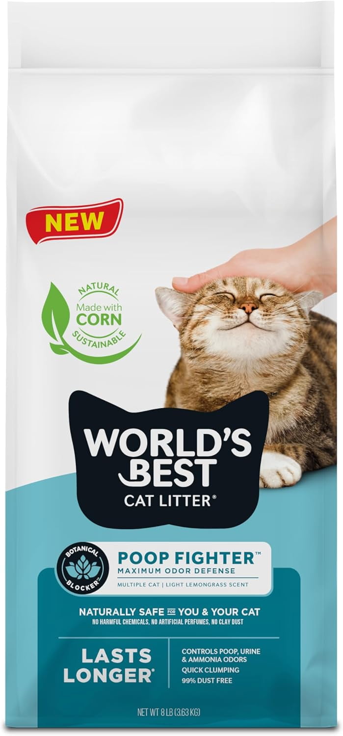 WORLD'S BEST CAT LITTER Poop Fighter Maximum Odor Defense - Long ...