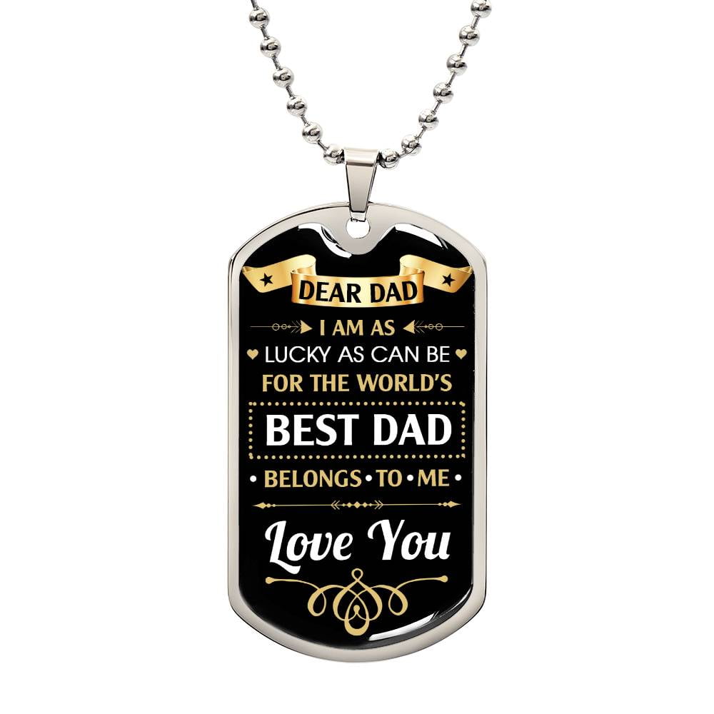 World's Best Dad Gift Square Necklace for Fathers Day Birthday, Fathers ...